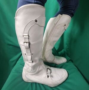 Puma | Shoes | Puma Berlin Moto Leather Boots Womens Size 95 White ...